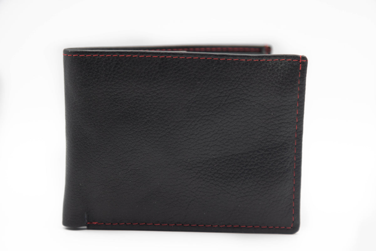 Men's Folded Leather Wallet - Red Stitch – A to Z Leather