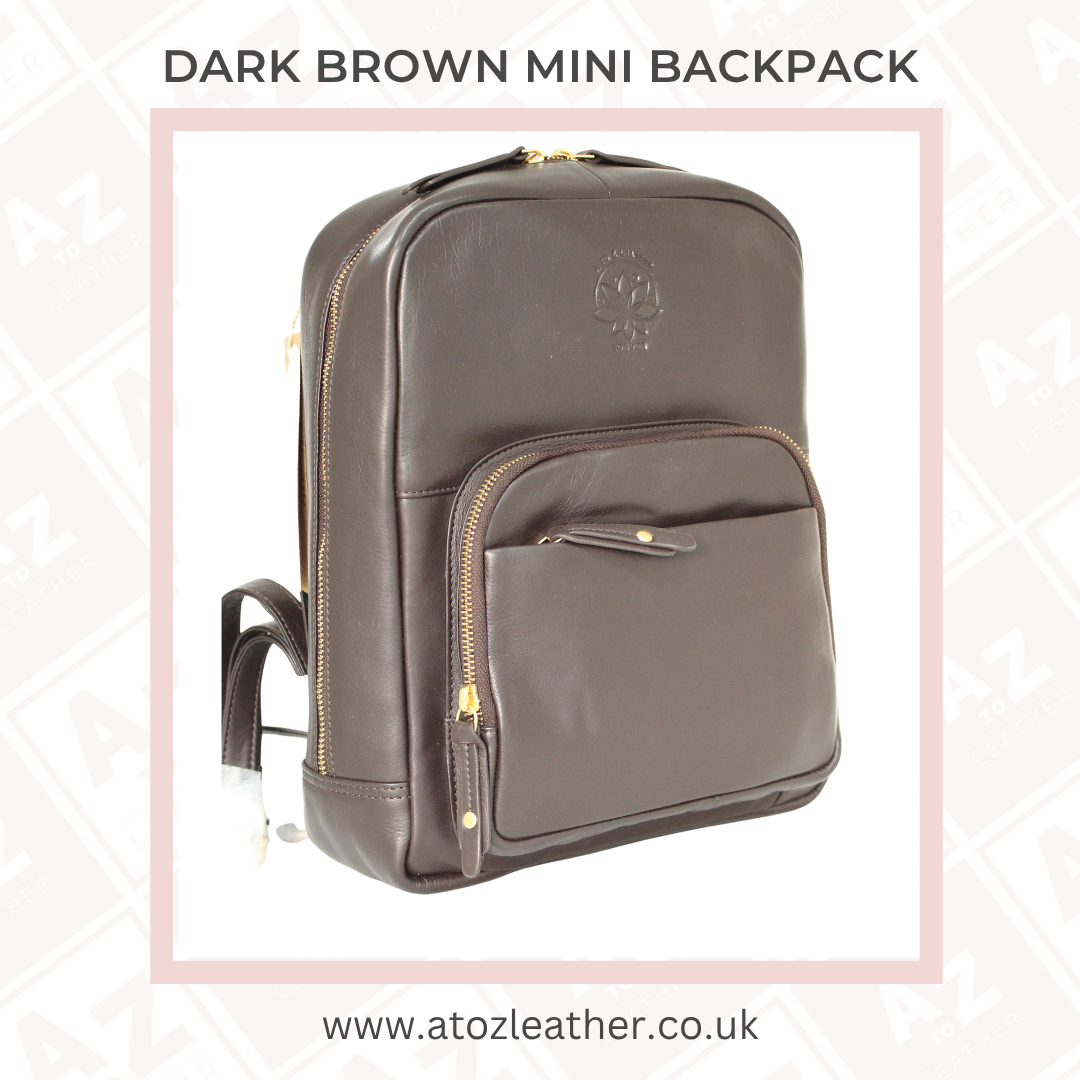 Dark Brown Mini Backpack - Grab N Go! – A to Z Leather