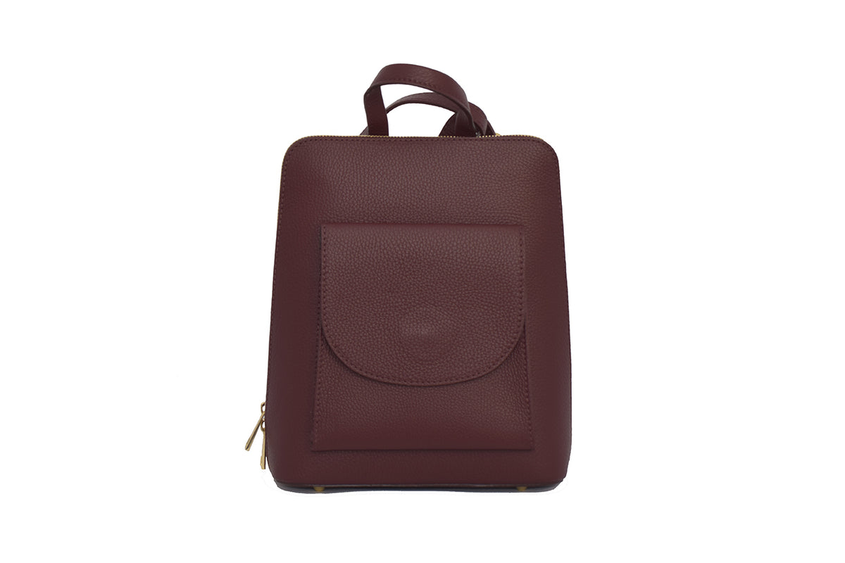 Burgundy 3-in-1 Convertible Leather Backpack - Versatile – A to Z Leather